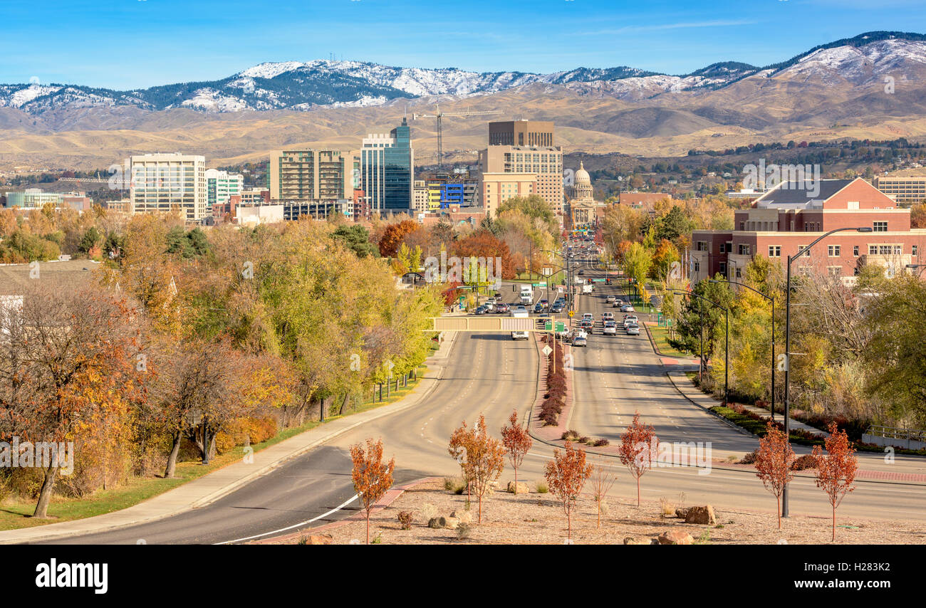 Autumn trees in the city of Boise Idaho Stock Photo - Alamy