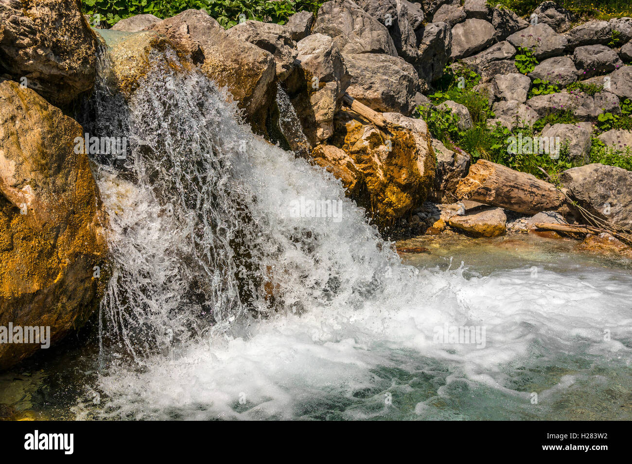waterfall in alps Stock Photo - Alamy