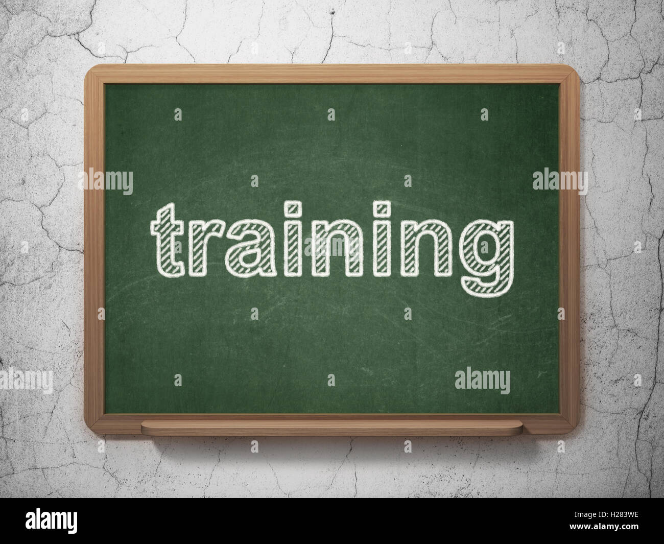 Education concept: Training on chalkboard background Stock Photo - Alamy