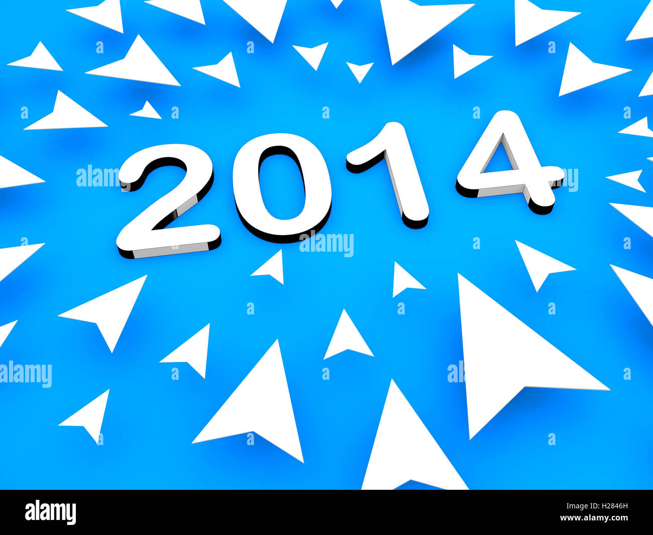 3d arrow with 2014 text Stock Photo - Alamy