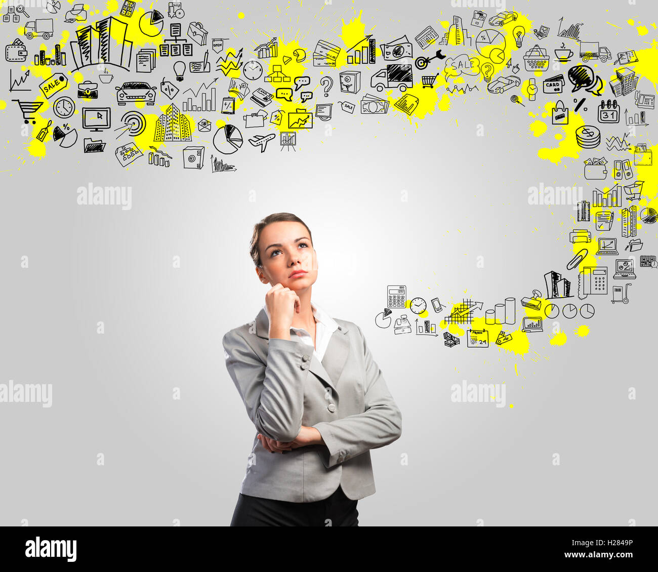 thinking business woman Stock Photo - Alamy