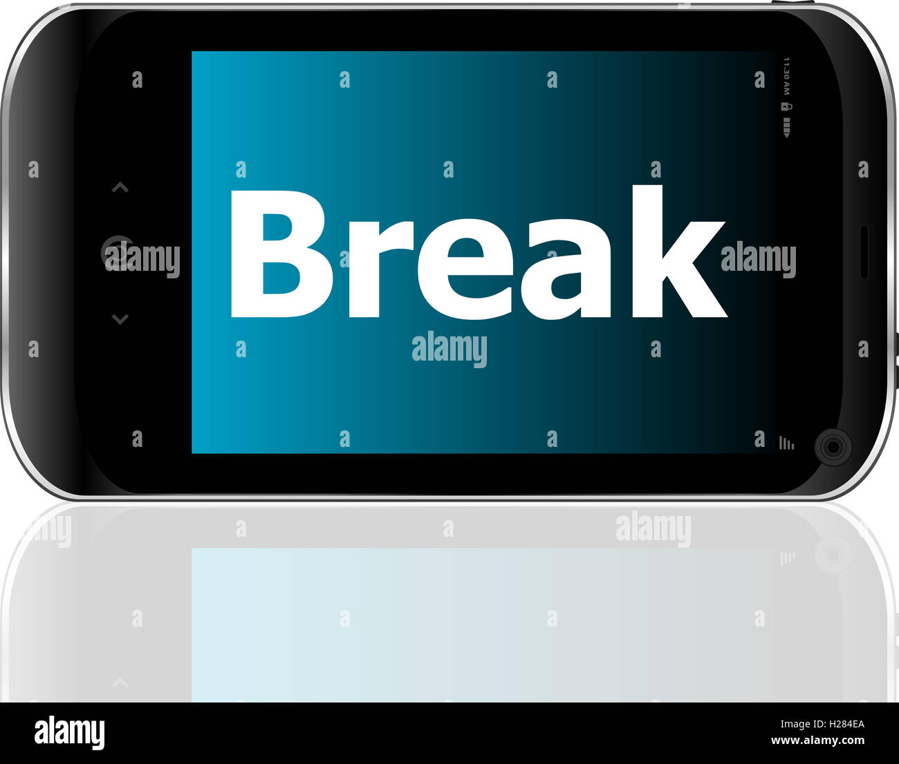 smart phone with break word Stock Photo - Alamy