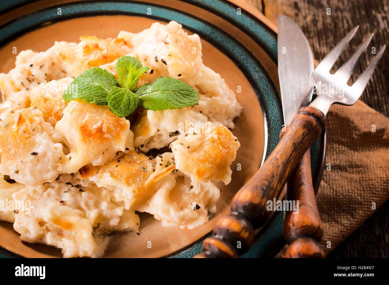 Gnocchi with cheese Stock Photo - Alamy