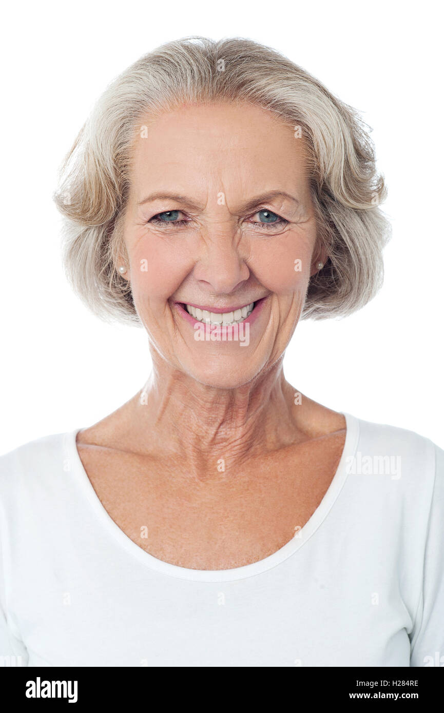 Portrait of a happy senior lady Stock Photo - Alamy