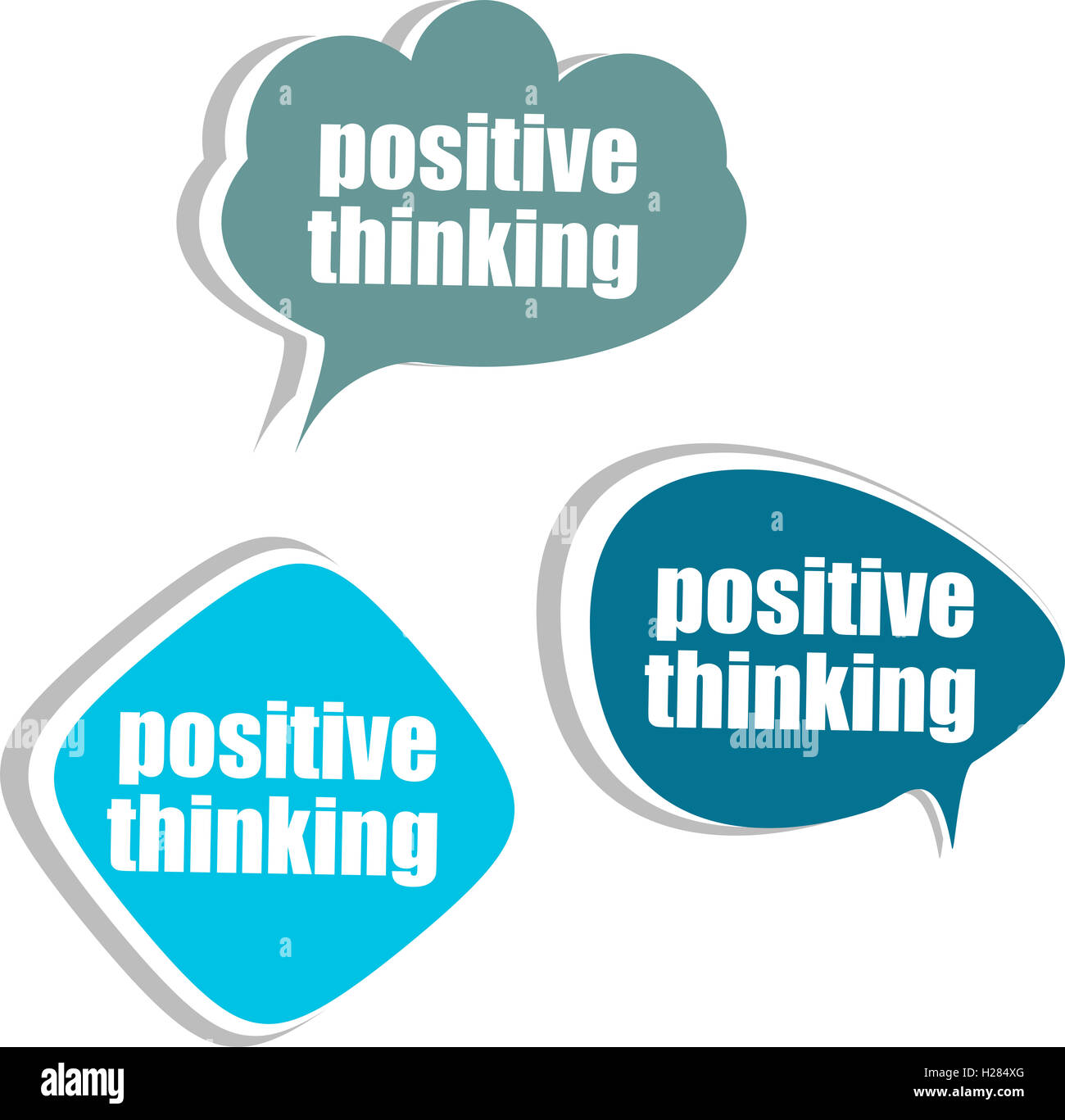 positive thinking. Set of stickers, labels, tags. Template for ...