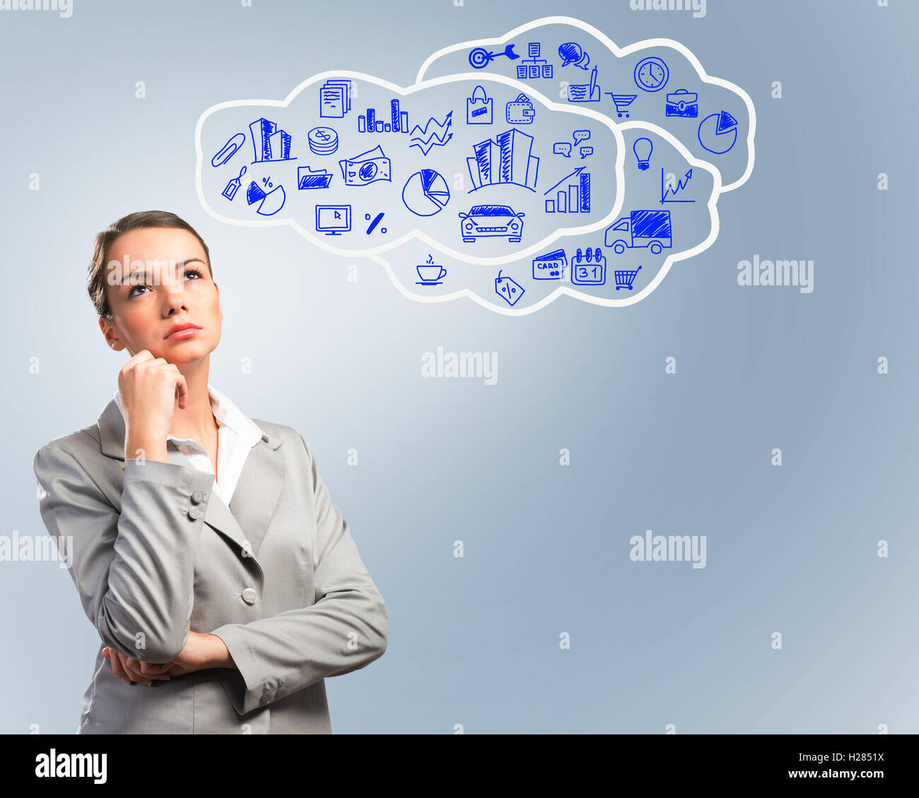 thinking business woman Stock Photo - Alamy