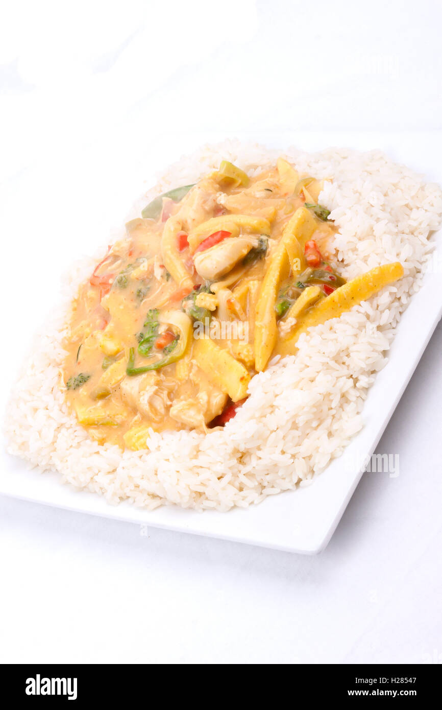 coconut chicken with rice Stock Photo - Alamy
