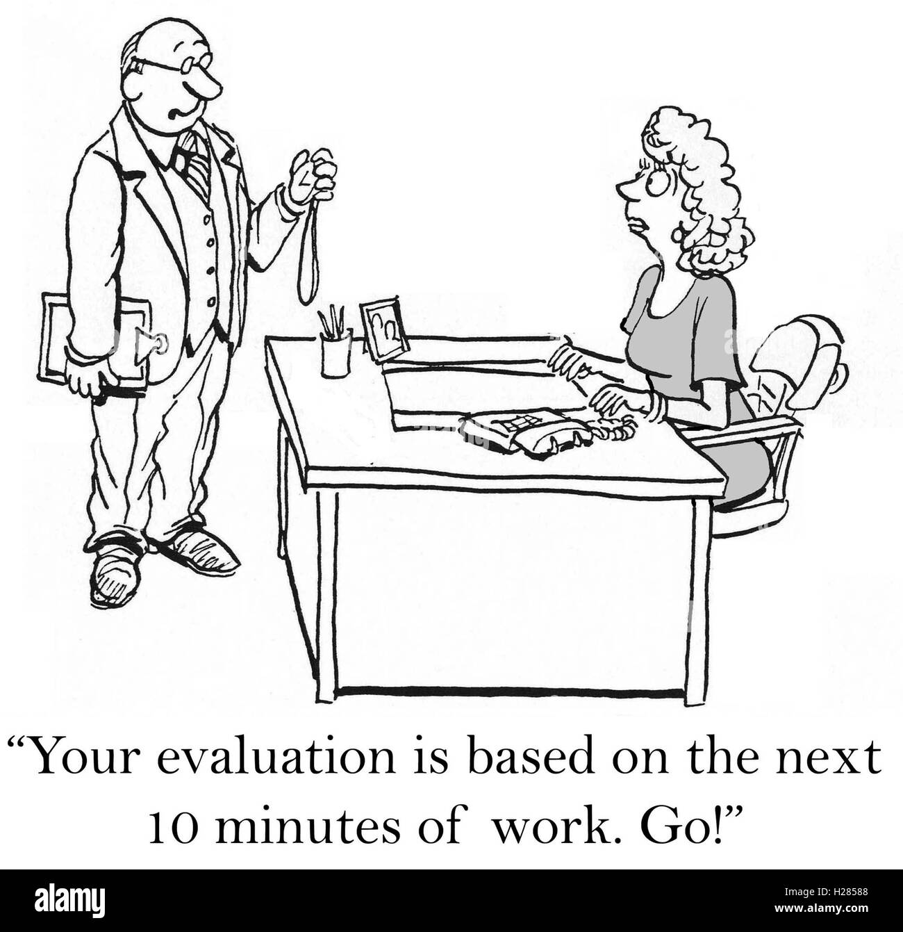 Business cartoon performance review boss hi-res stock photography and ...