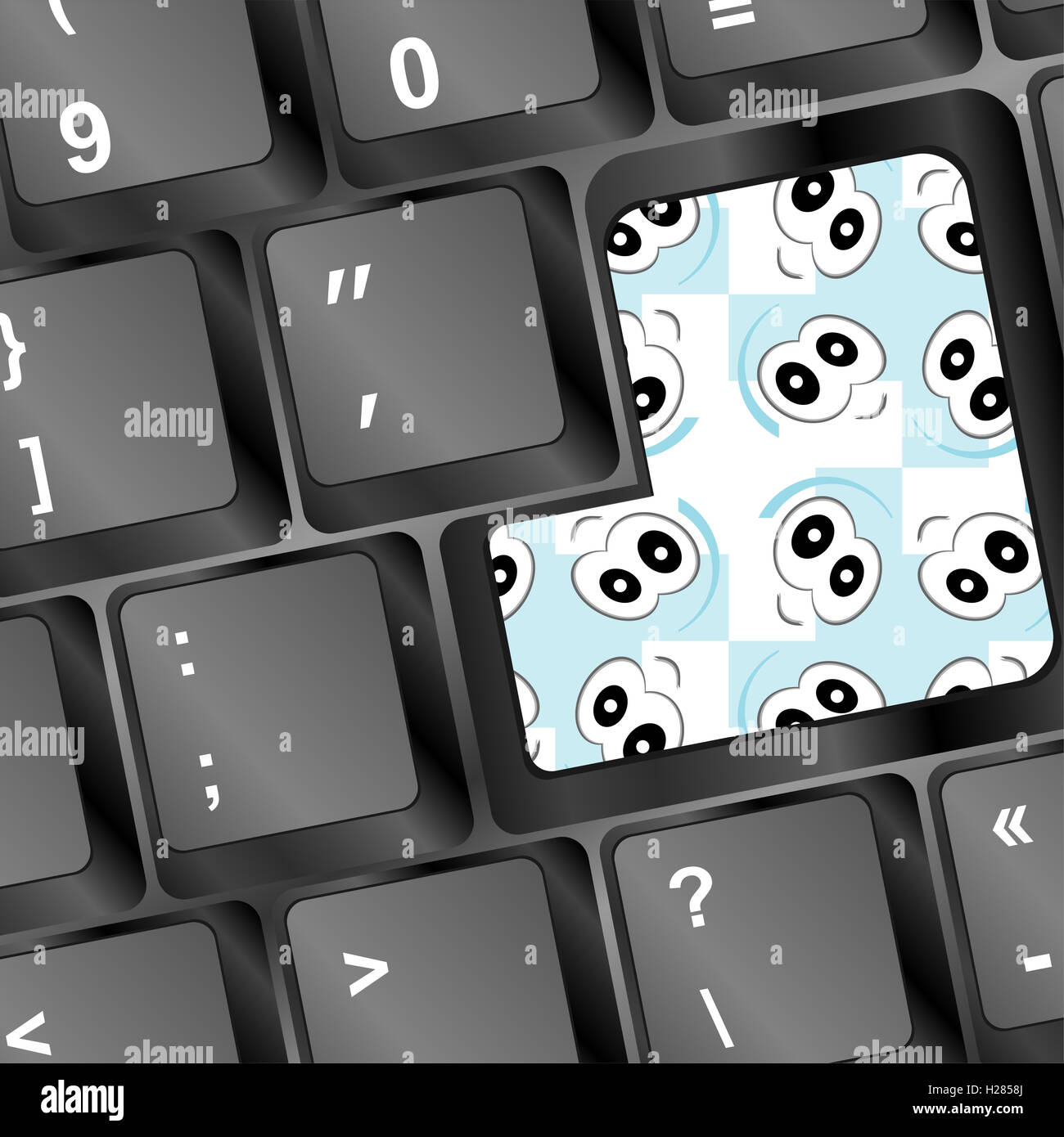Enter button with eye on computer keyboard Stock Photo - Alamy