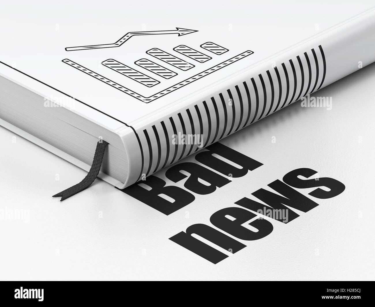 News concept: book Decline Graph, Bad News on white background Stock ...