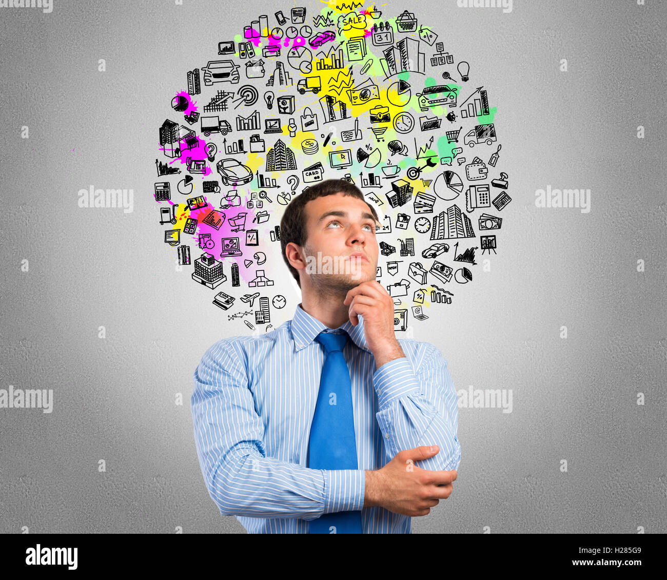 thinking business man Stock Photo - Alamy