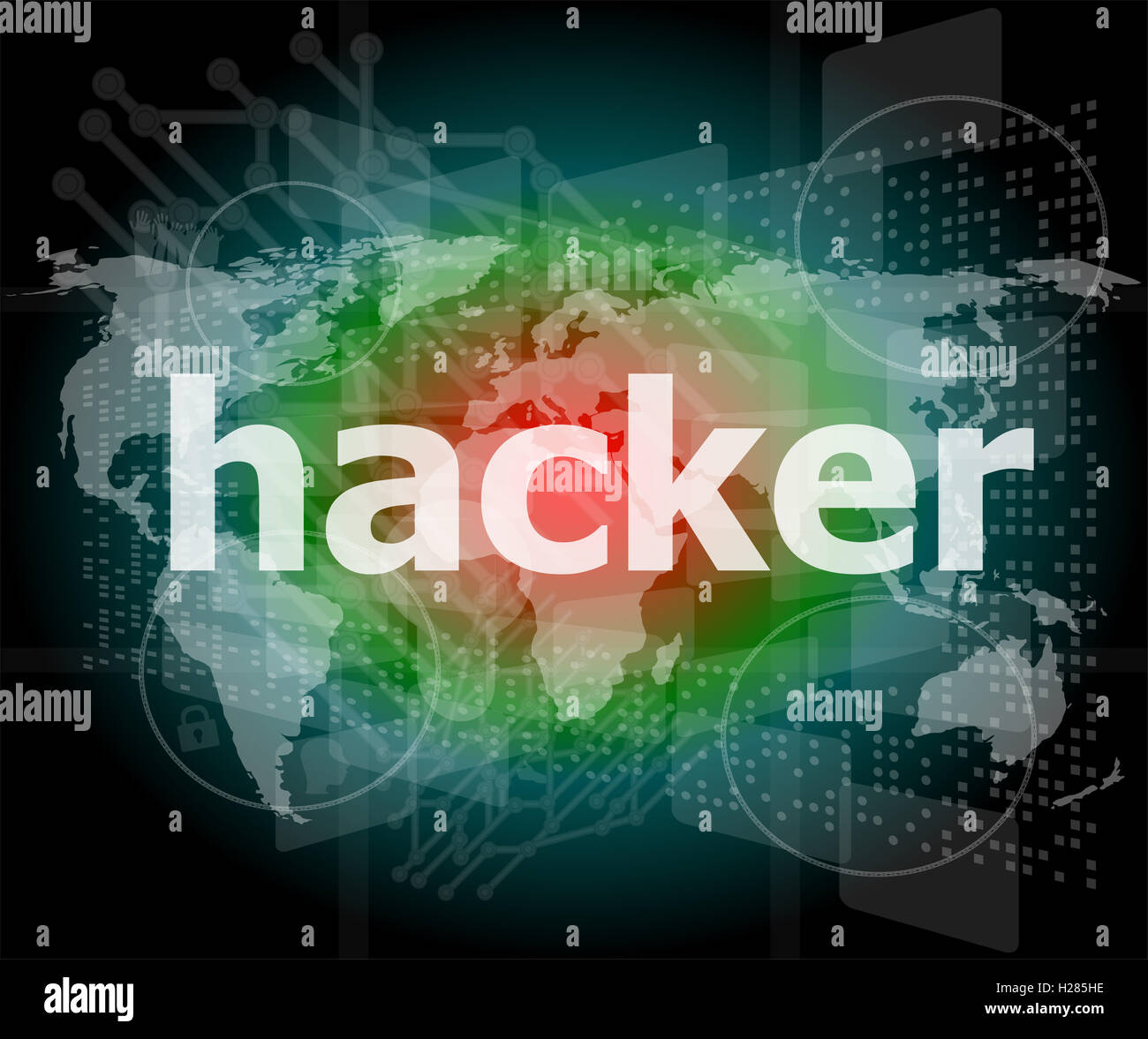 Privacy concept: words Hacker on digital background Stock Photo - Alamy