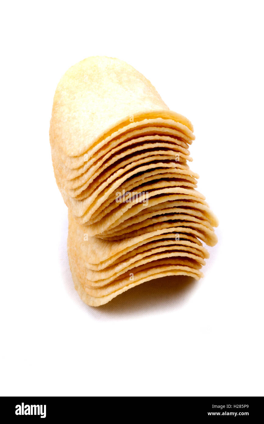 potato crisps (chips) on a white background Stock Photo - Alamy