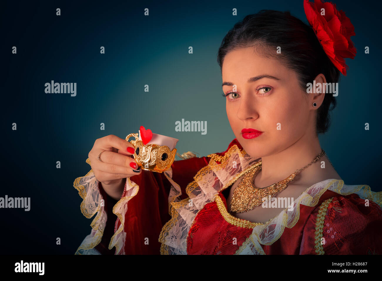Princess Drinking from a Tea Cup Stock Photo - Alamy