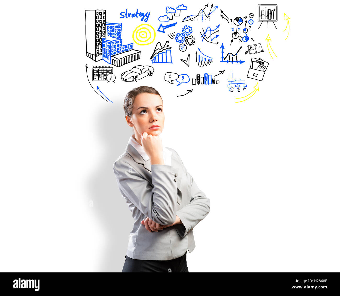 thinking business woman Stock Photo - Alamy