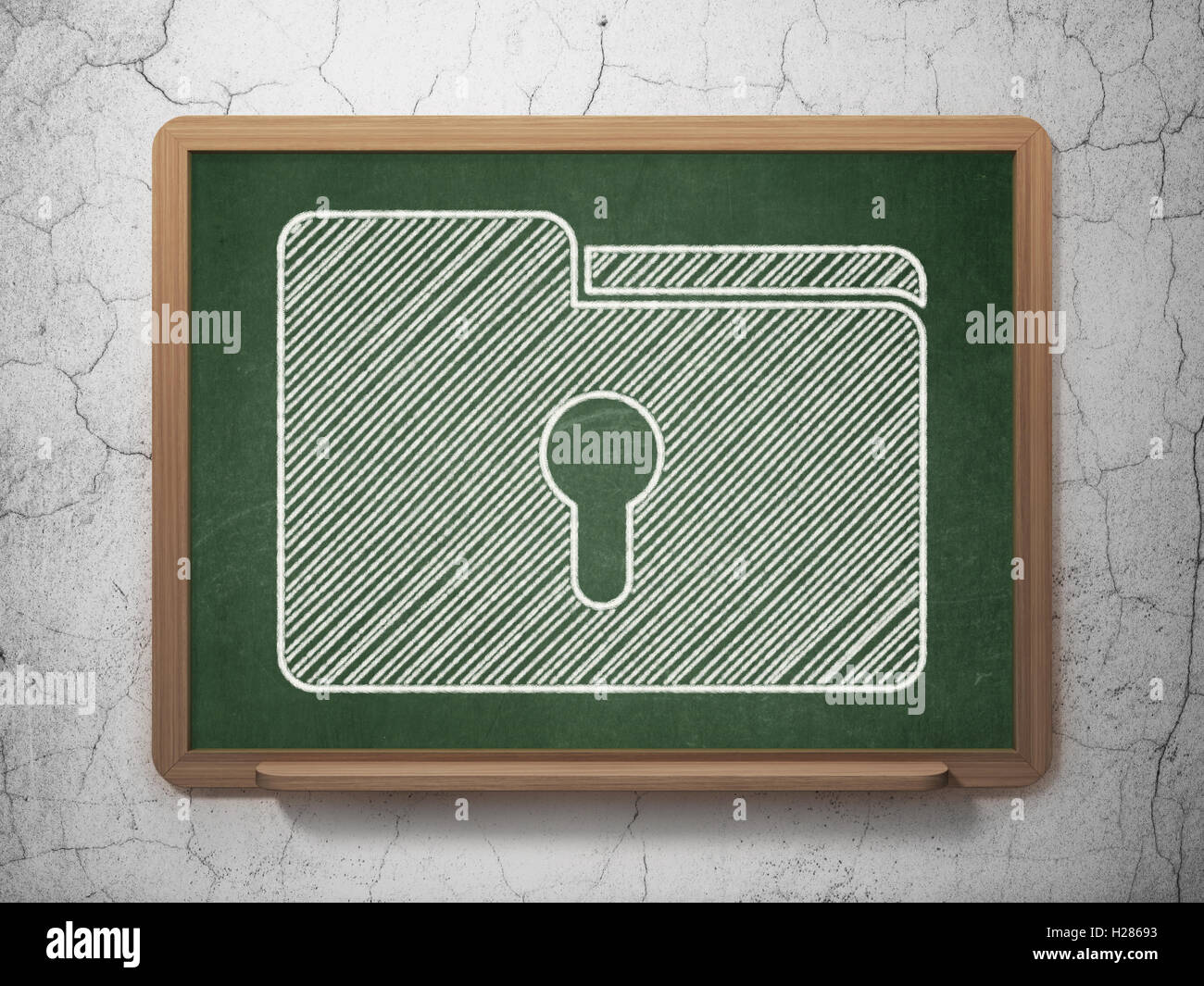 Business concept: Folder With Keyhole on chalkboard background Stock ...