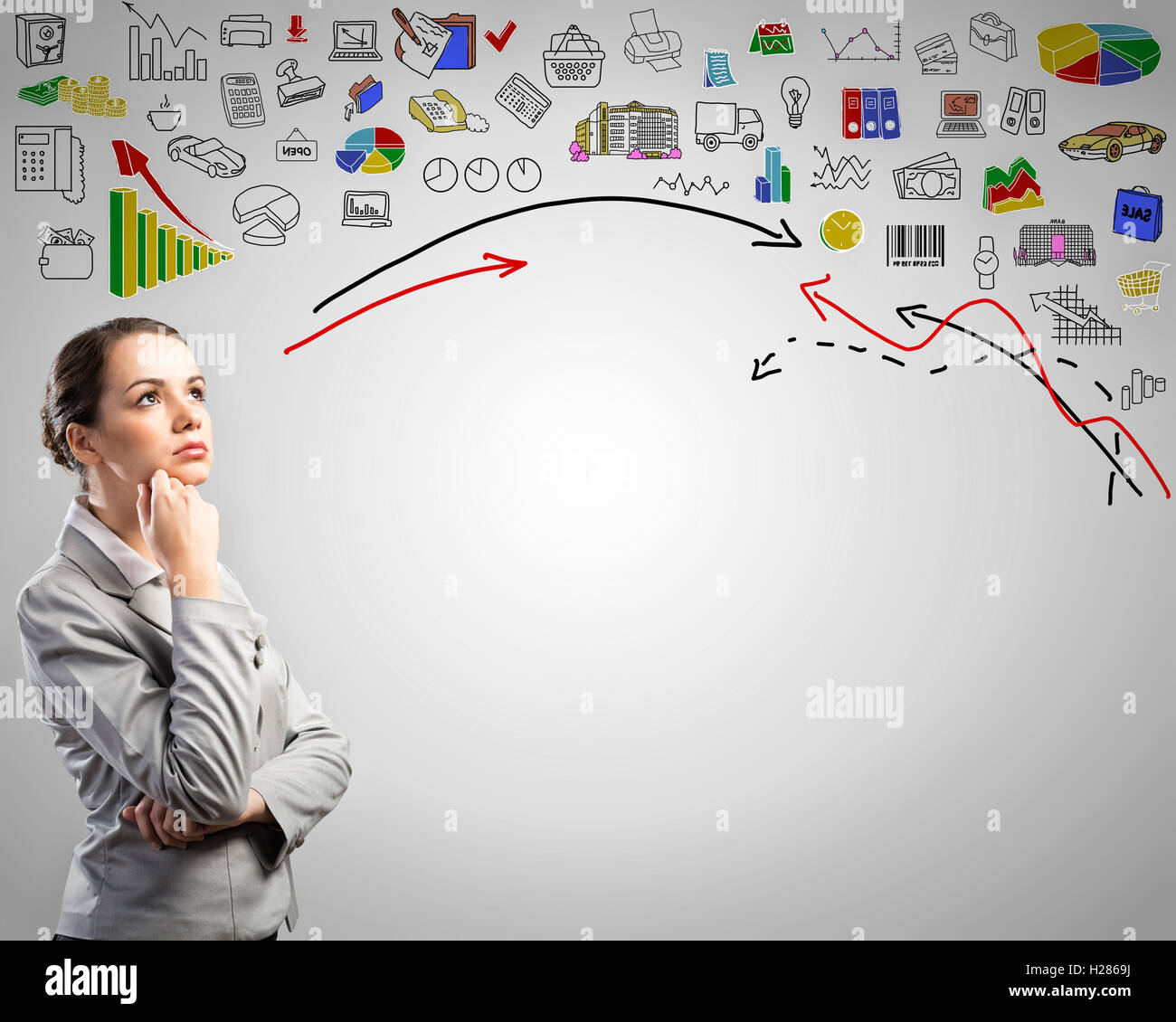 thinking business woman Stock Photo - Alamy