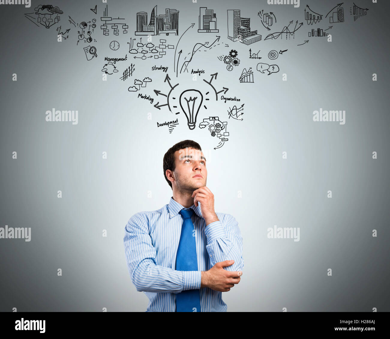 thinking business man Stock Photo - Alamy