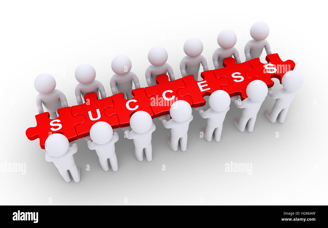 People holding a success puzzle Stock Photo - Alamy