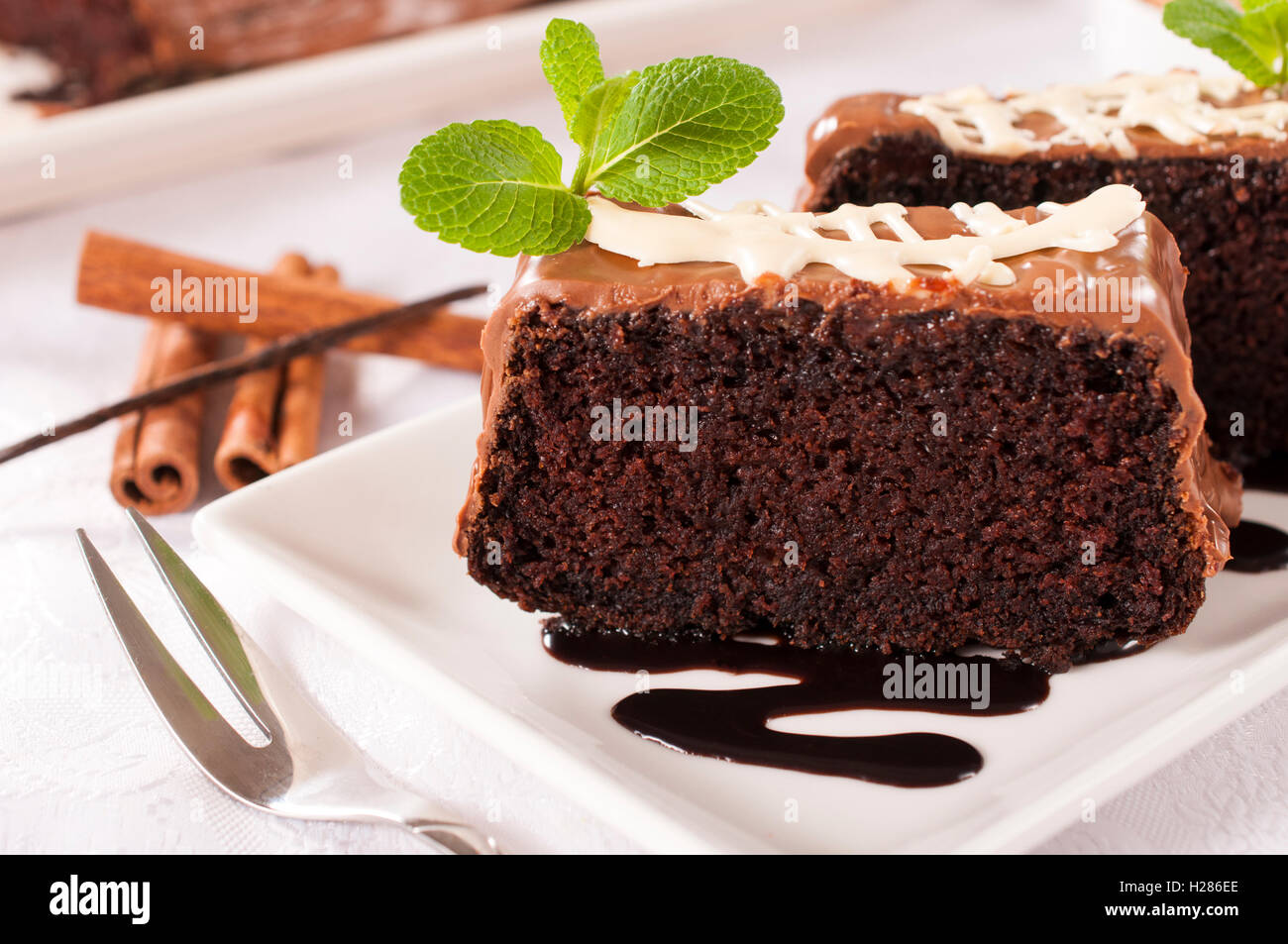 Sponge chocolate cake Stock Photo - Alamy