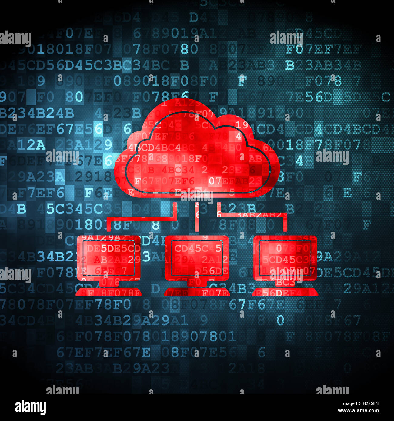 Cloud networking concept: Cloud Network on digital background Stock ...