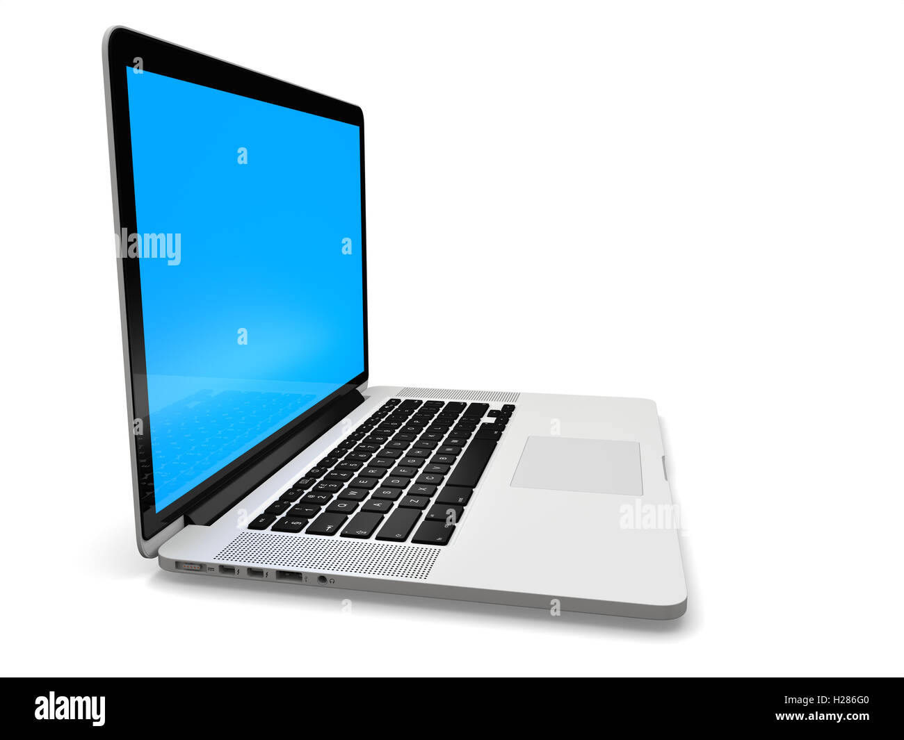 Laptop with white screen Stock Photo - Alamy
