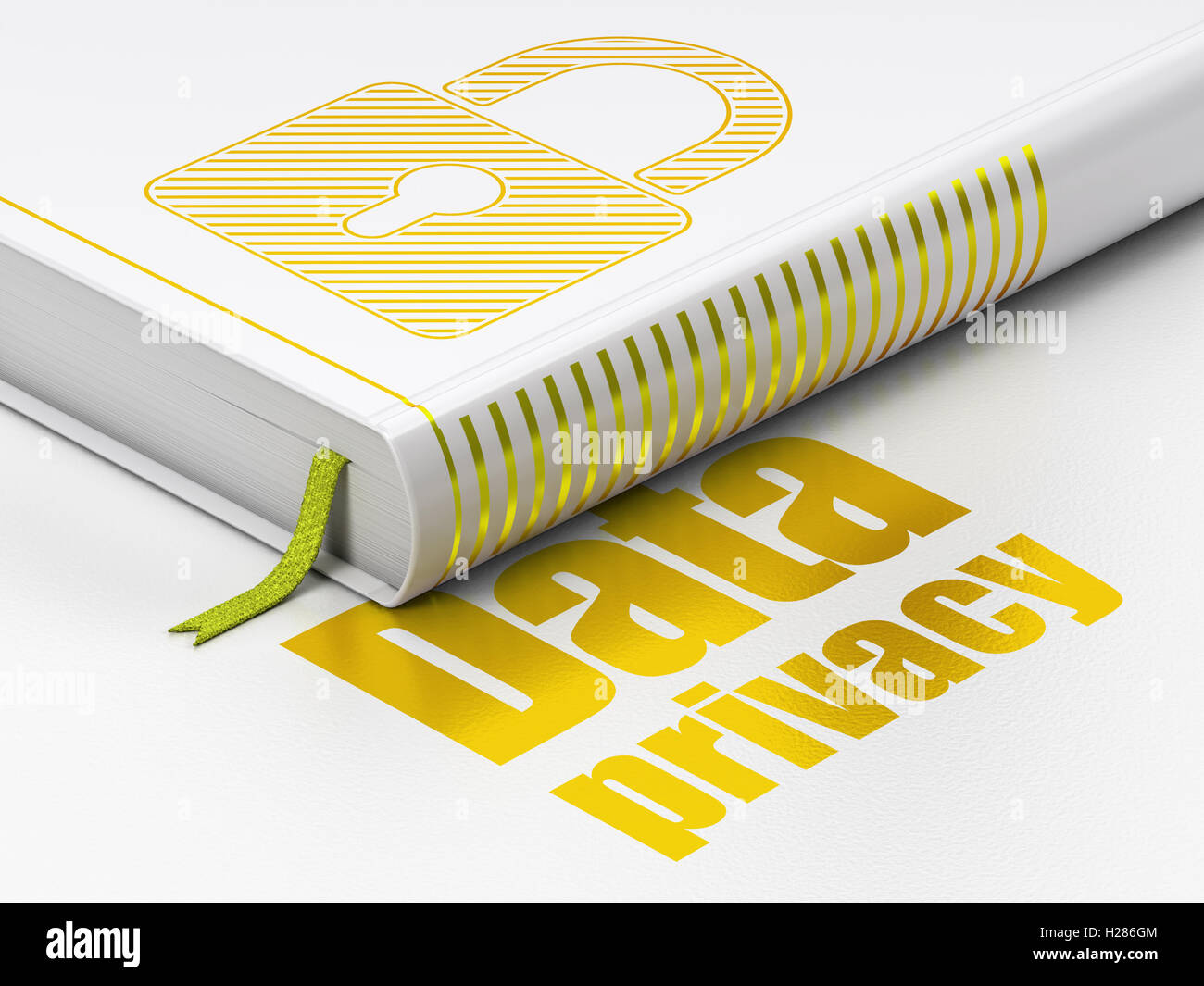 Security concept: book Closed Padlock, Data Privacy on white background ...