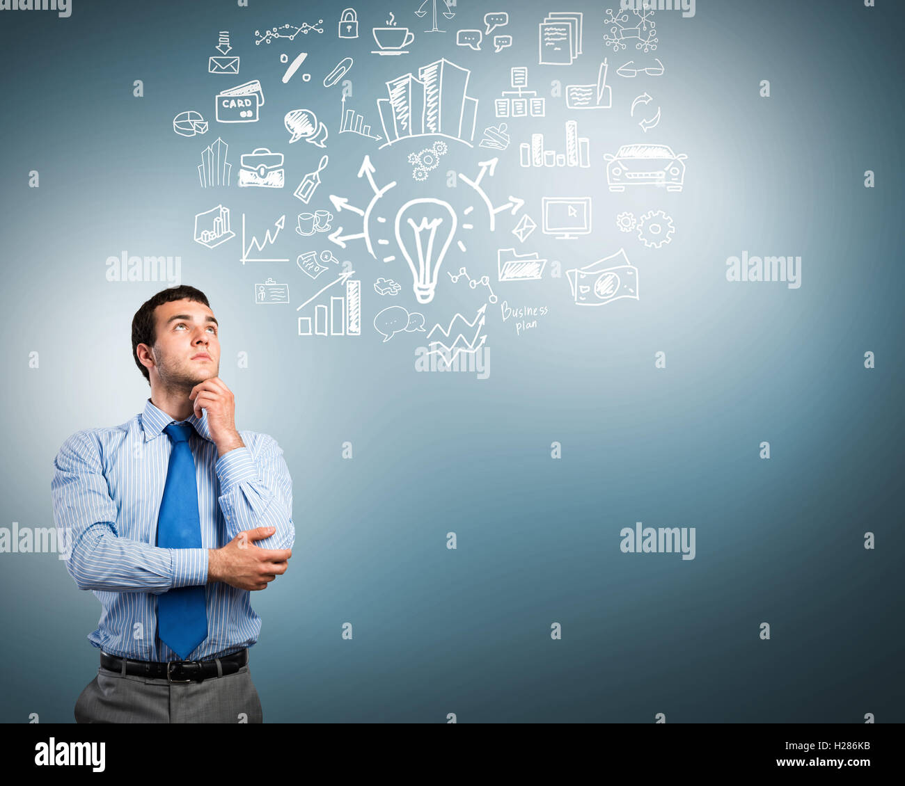 thinking business man Stock Photo - Alamy