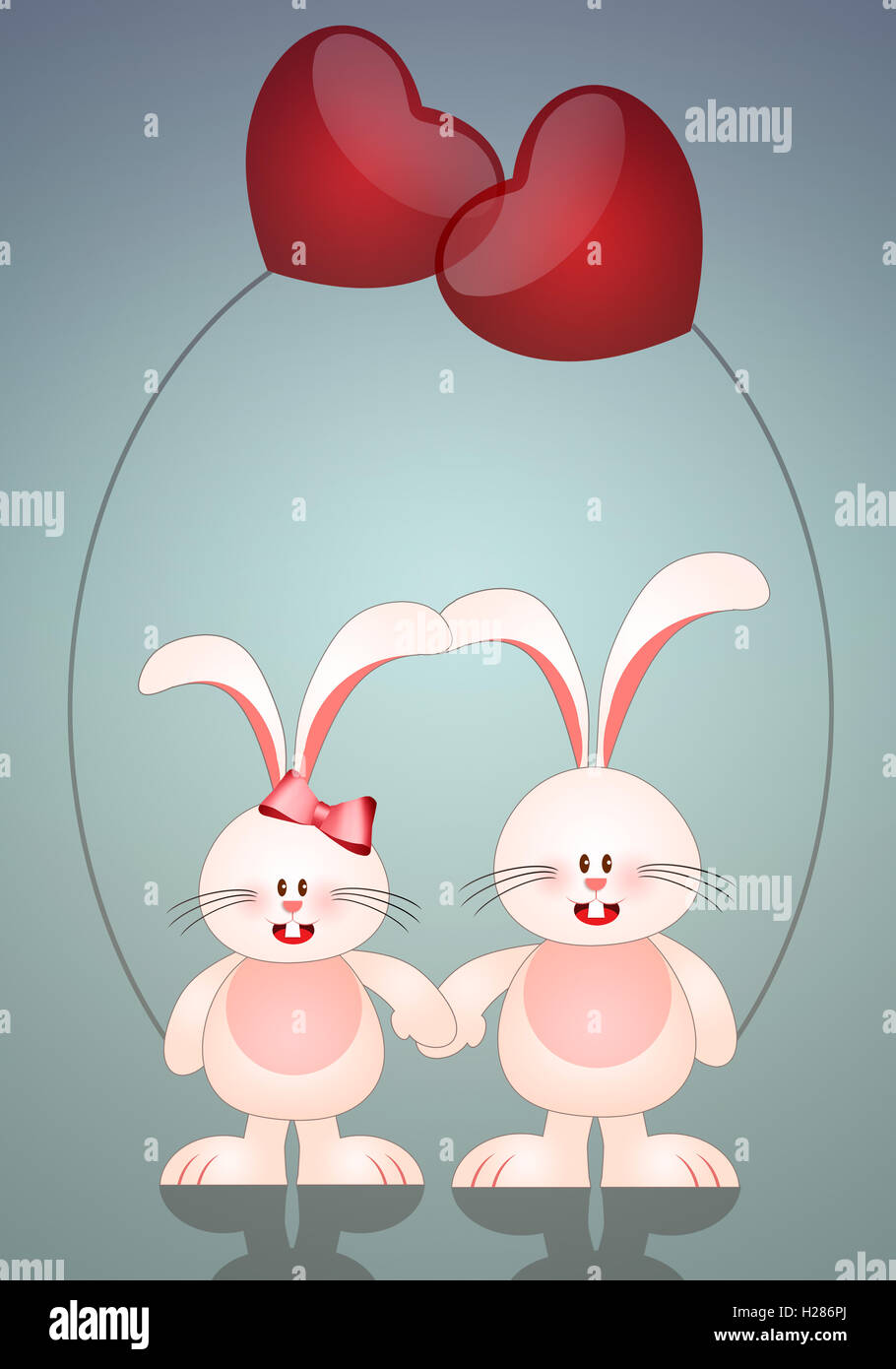 Two bunnies in love Stock Photo - Alamy