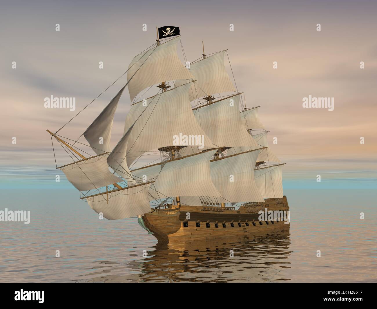 Pirate ship - 3D render Stock Photo - Alamy