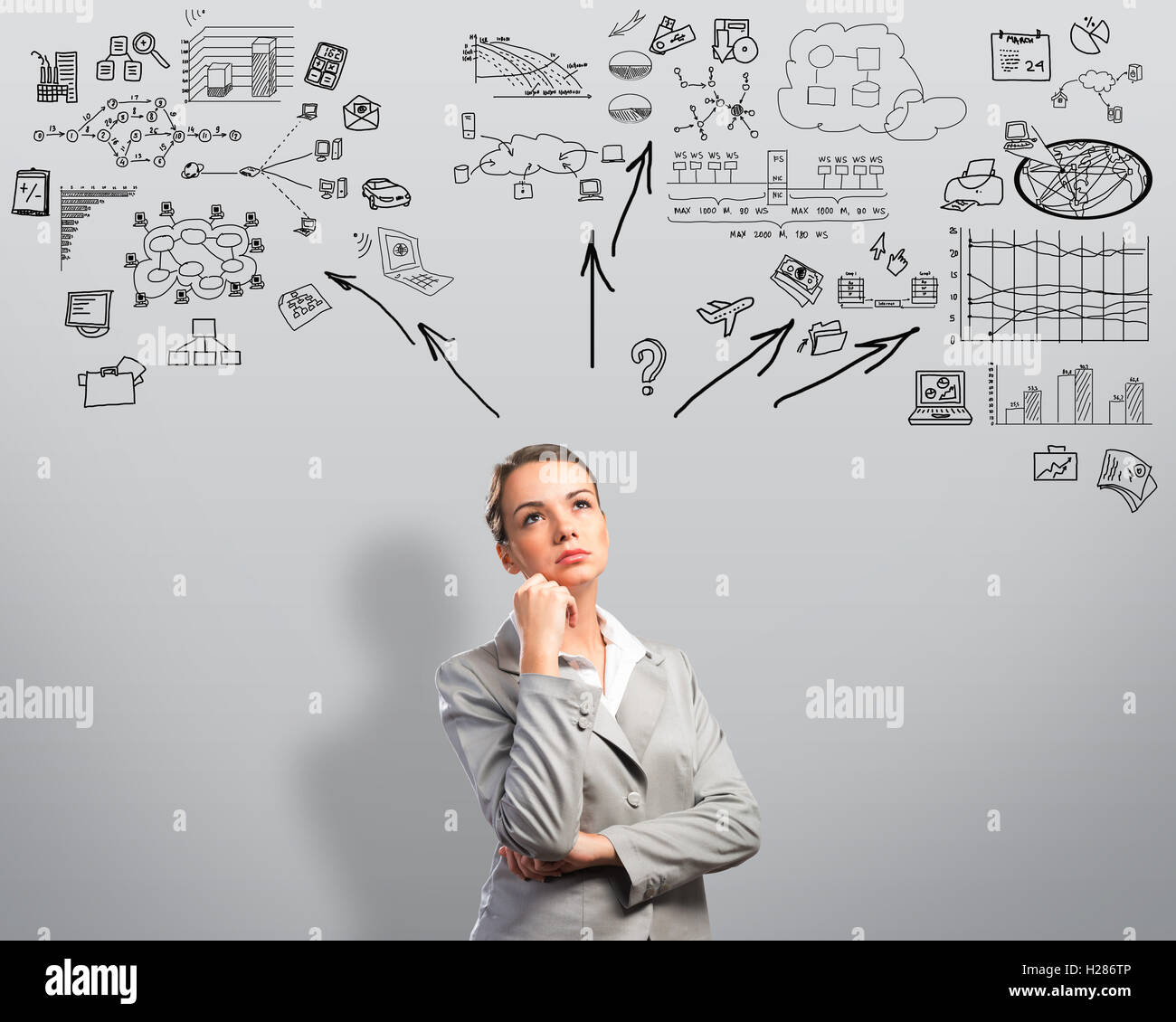 thinking business woman Stock Photo - Alamy
