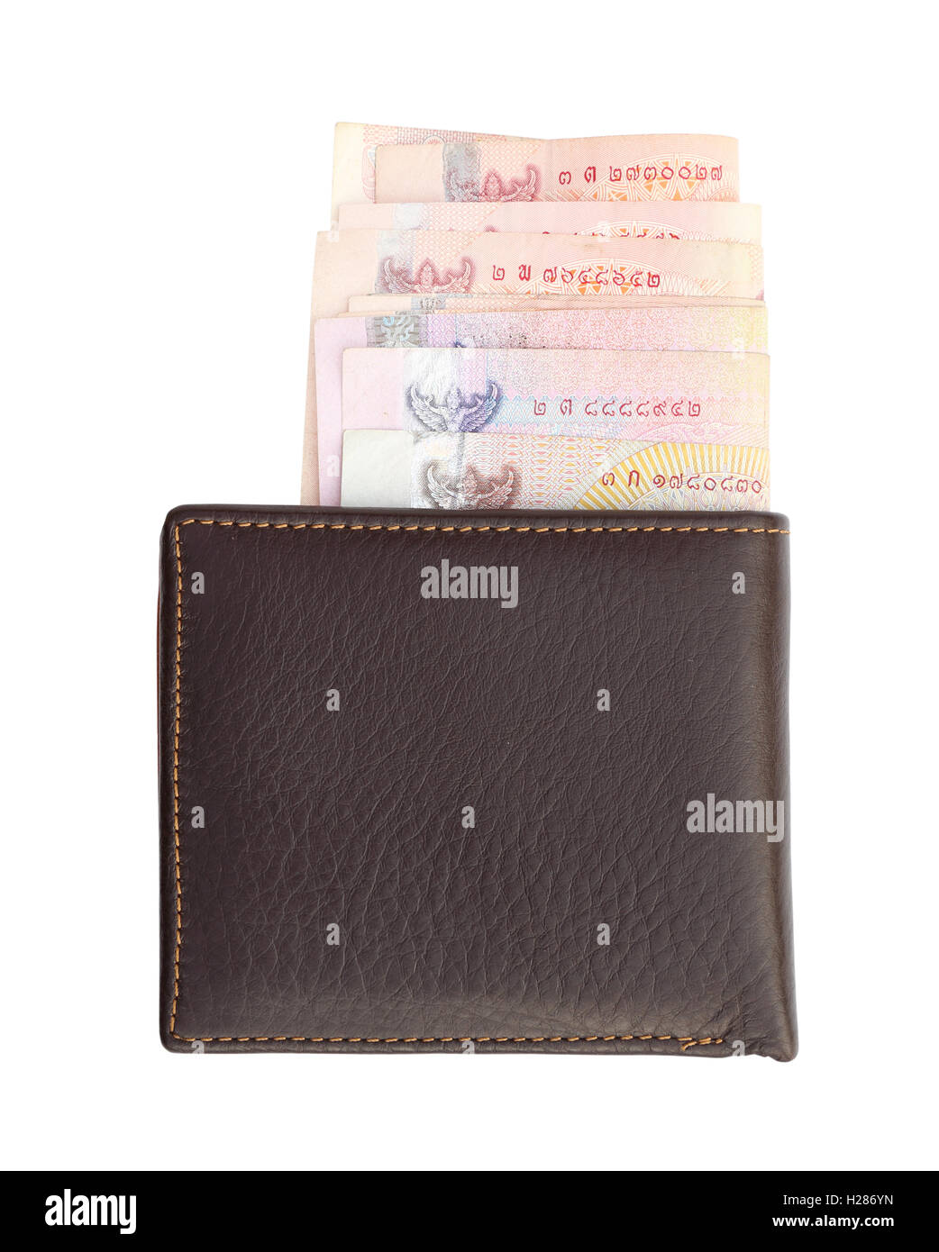 wallet and bank notes on white background Stock Photo - Alamy