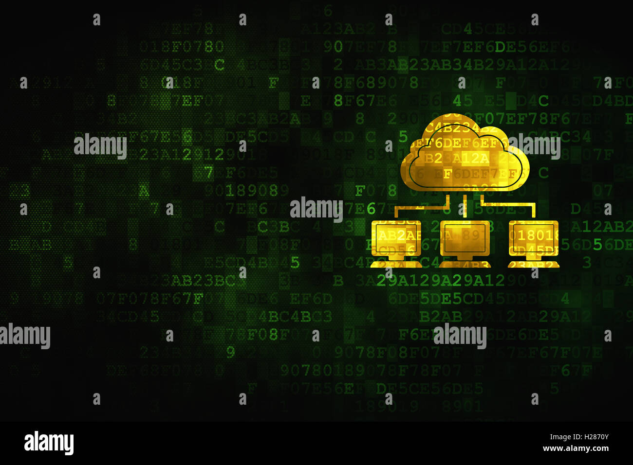 Cloud networking concept: Cloud Network on digital background Stock ...