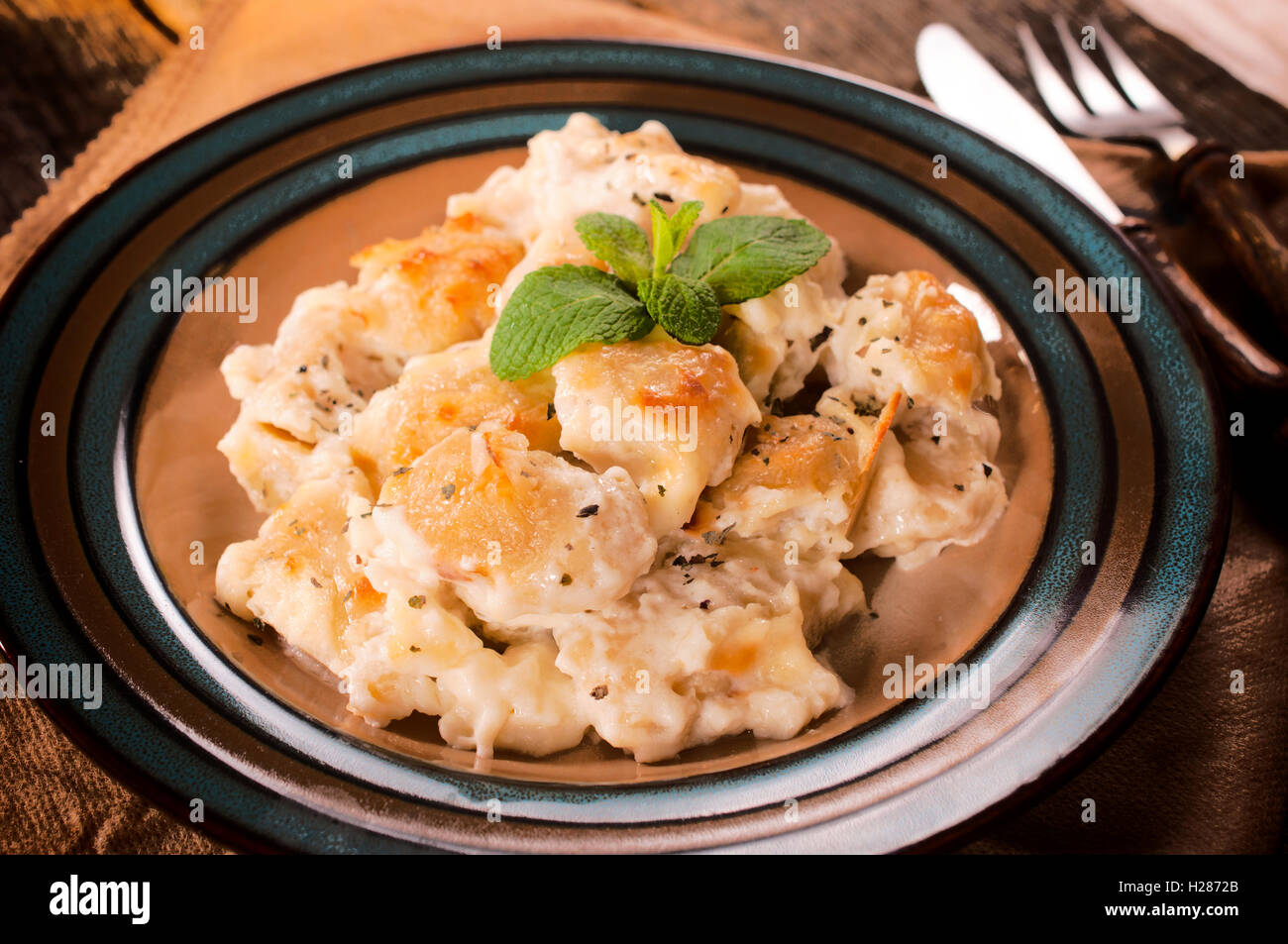Gnocchi with cheese Stock Photo - Alamy