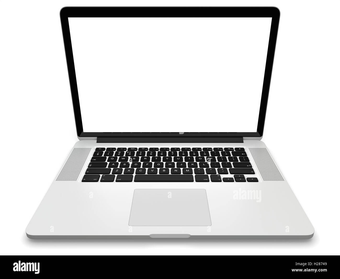 Laptop with white screen Stock Photo - Alamy