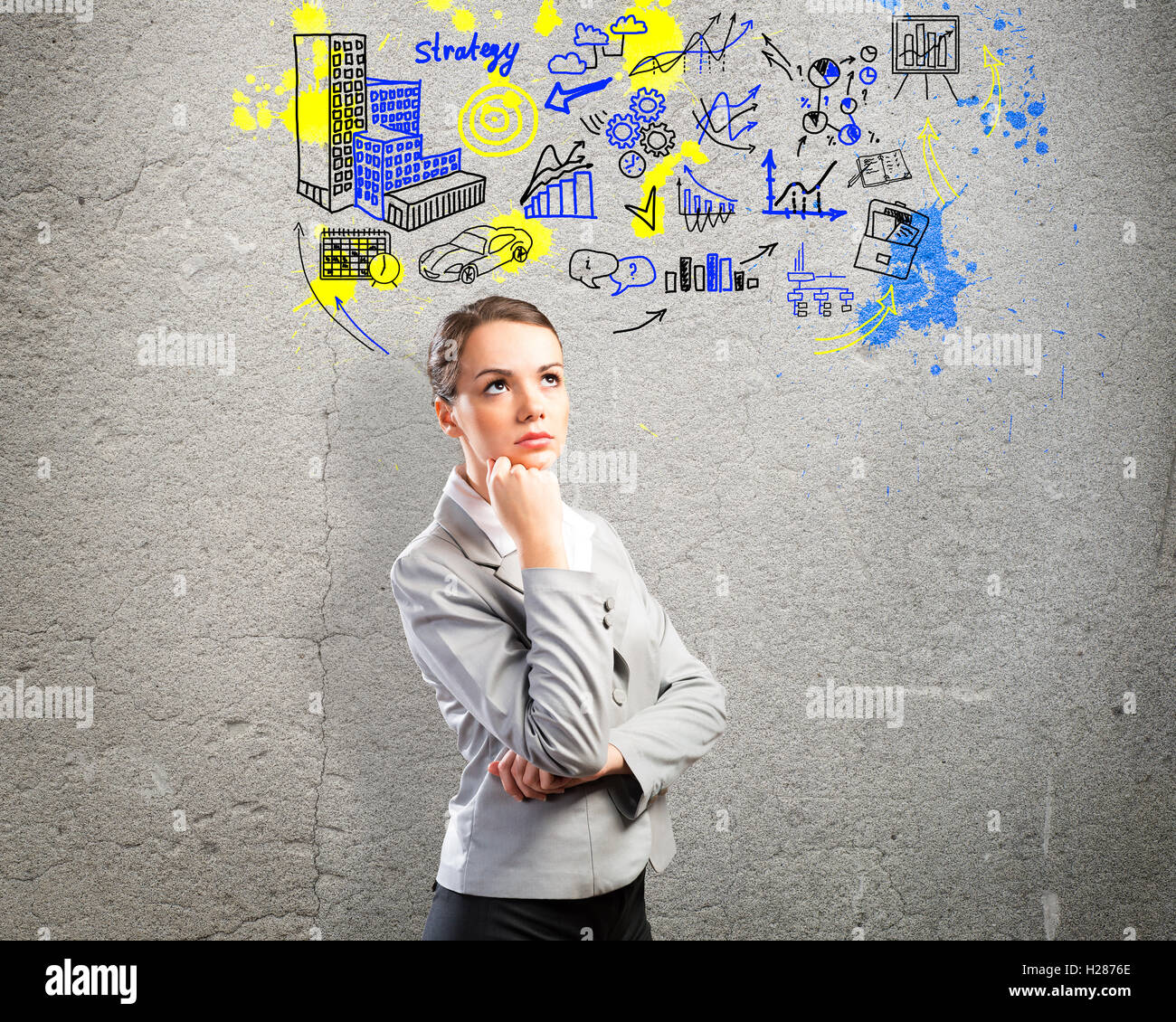 thinking business woman Stock Photo - Alamy
