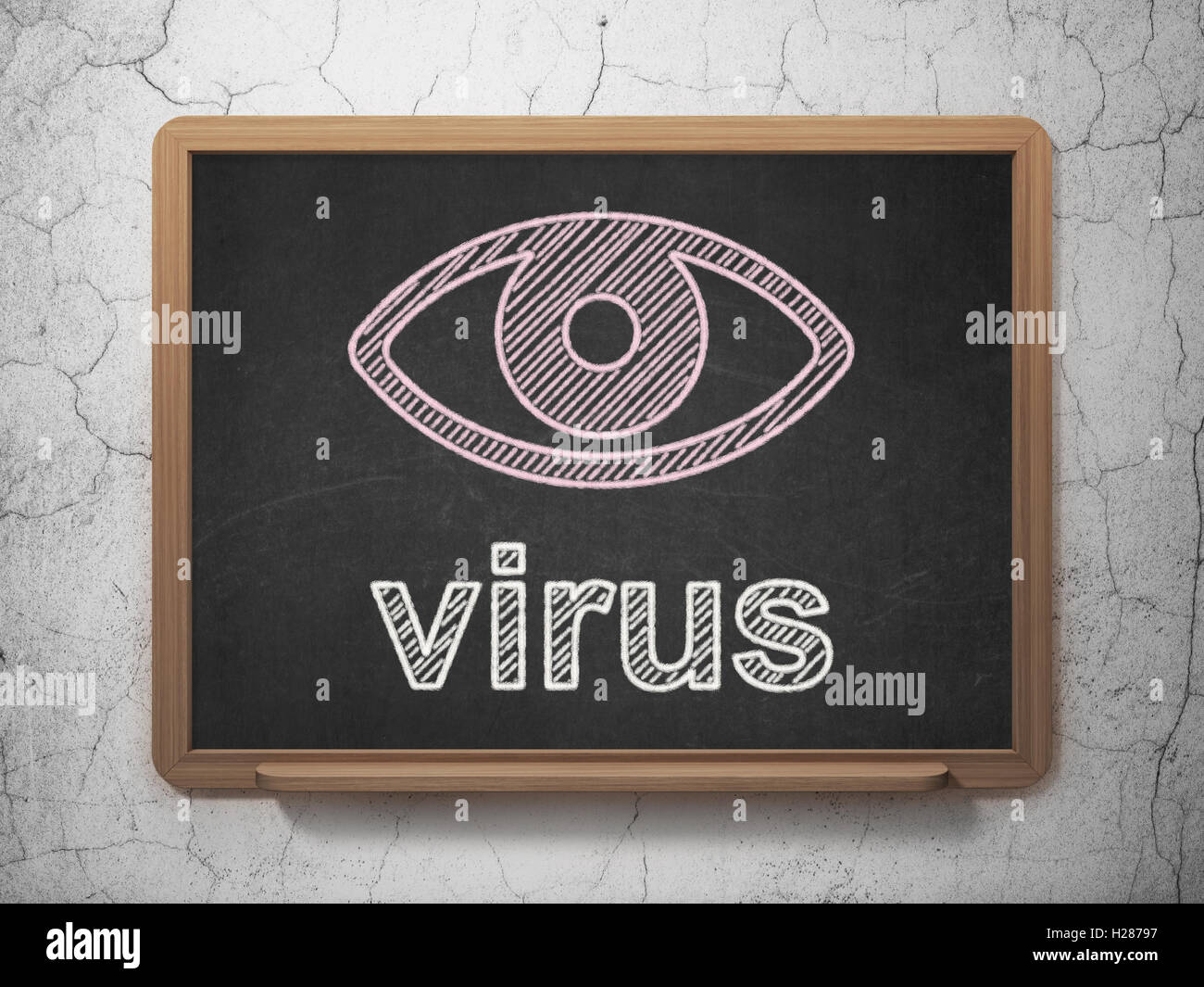 Protection concept: Eye and Virus on chalkboard background Stock Photo ...