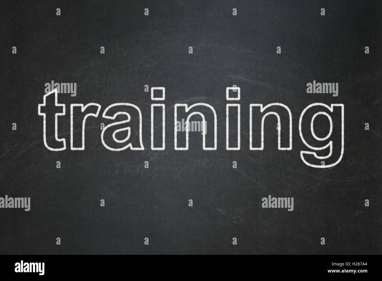 Education concept: Training on chalkboard background Stock Photo - Alamy