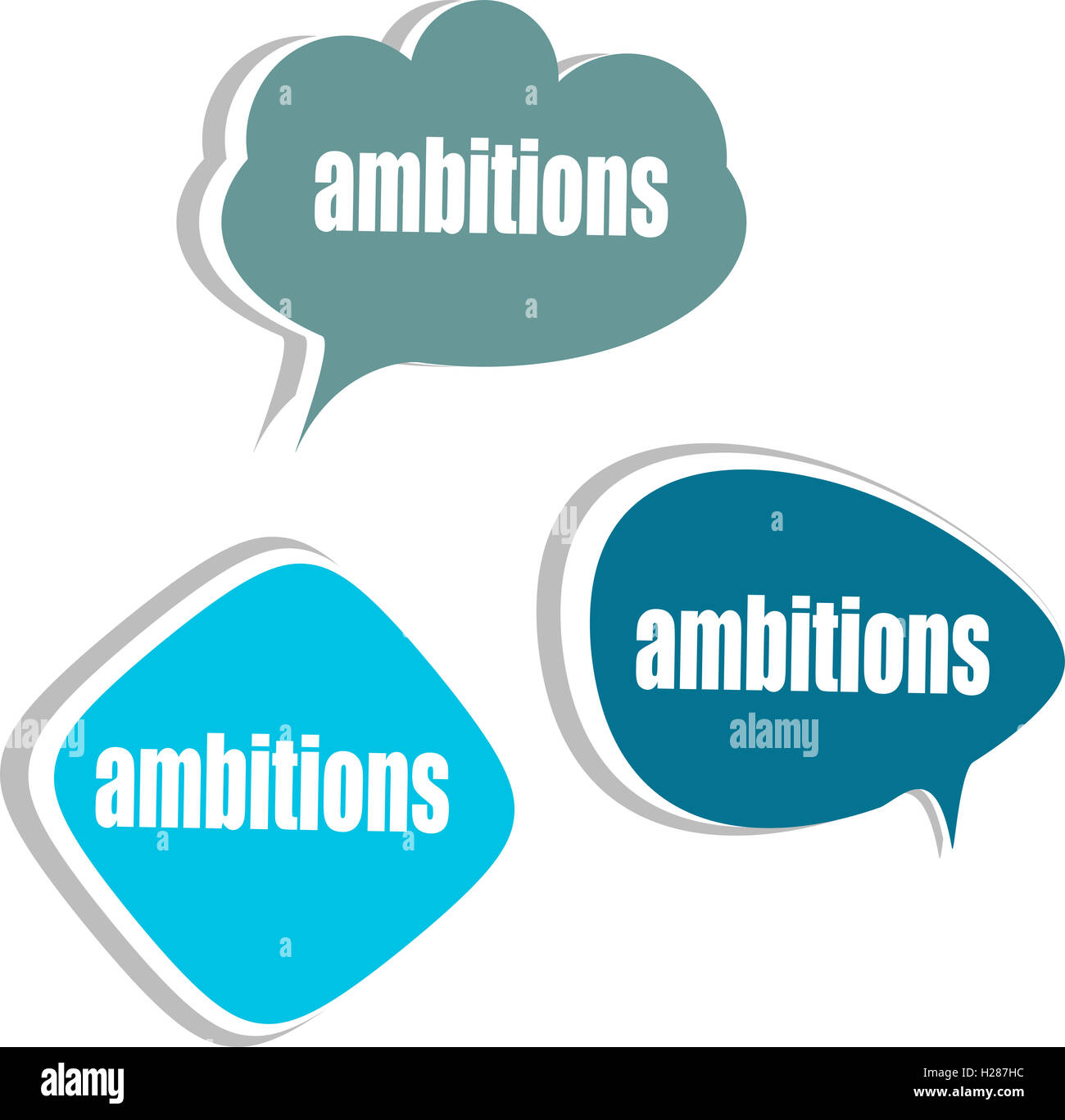 ambitions word on modern banner design template. set of stickers ...