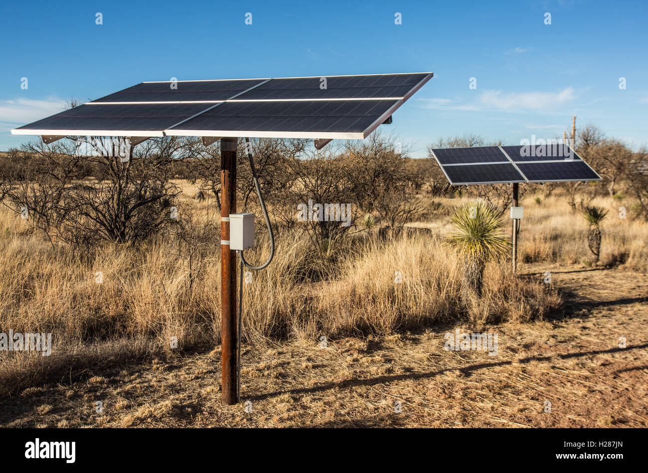 Desert Solar Panels Stock Photo - Alamy