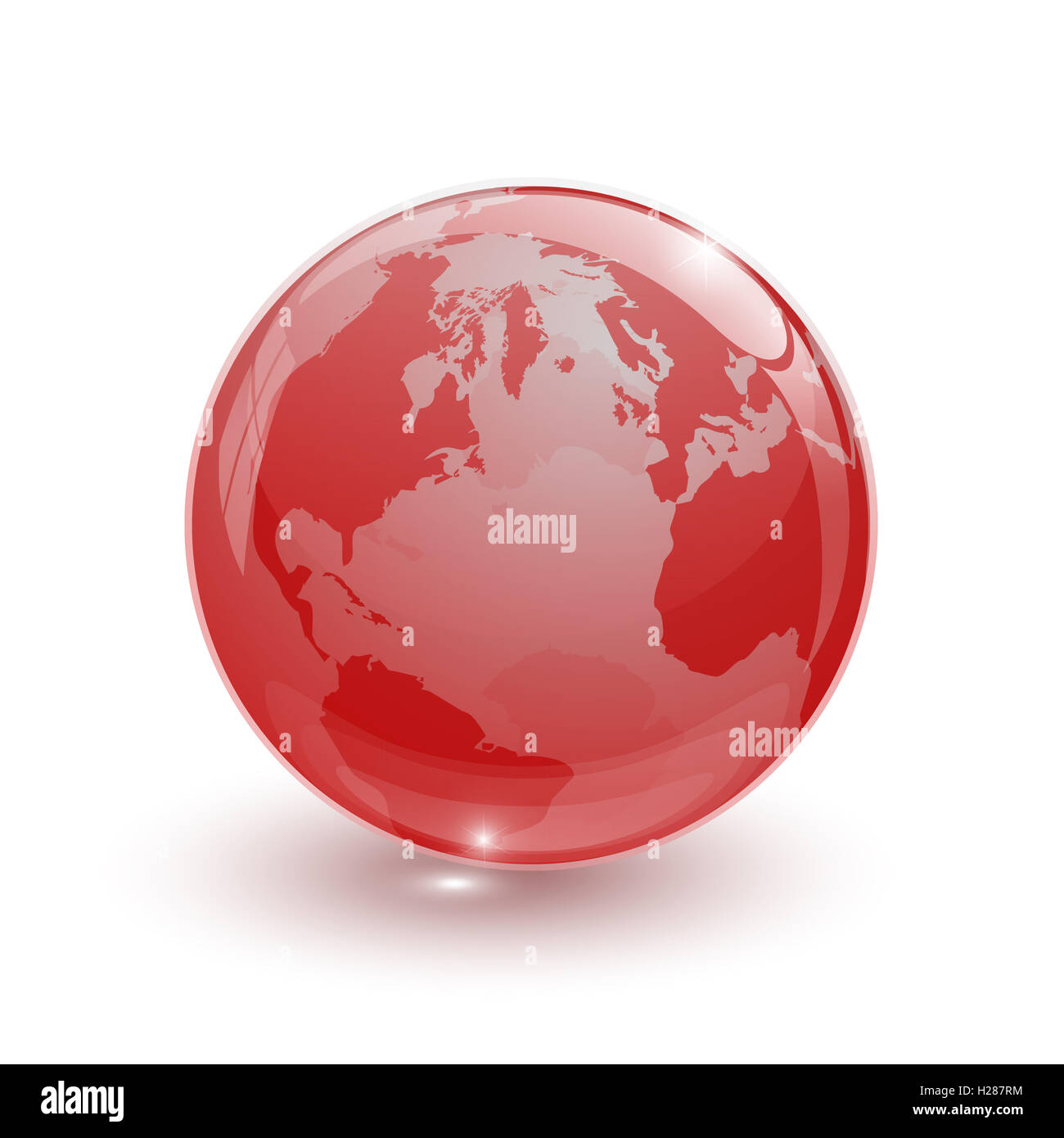glass globe earth map 3d red Stock Photo - Alamy