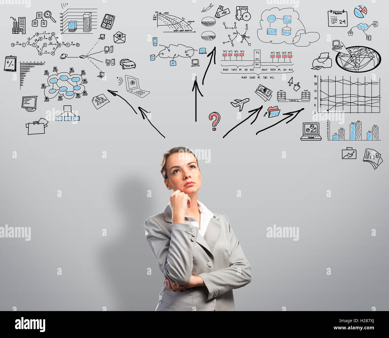 thinking business woman Stock Photo - Alamy