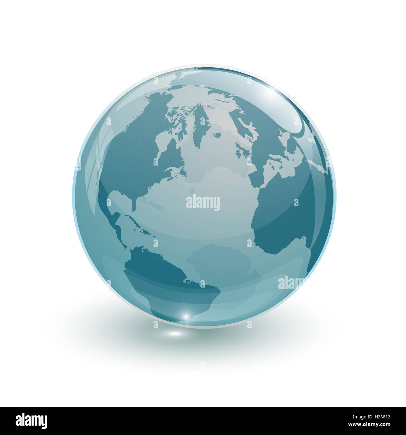 glass globe earth map 3d blue Stock Photo - Alamy
