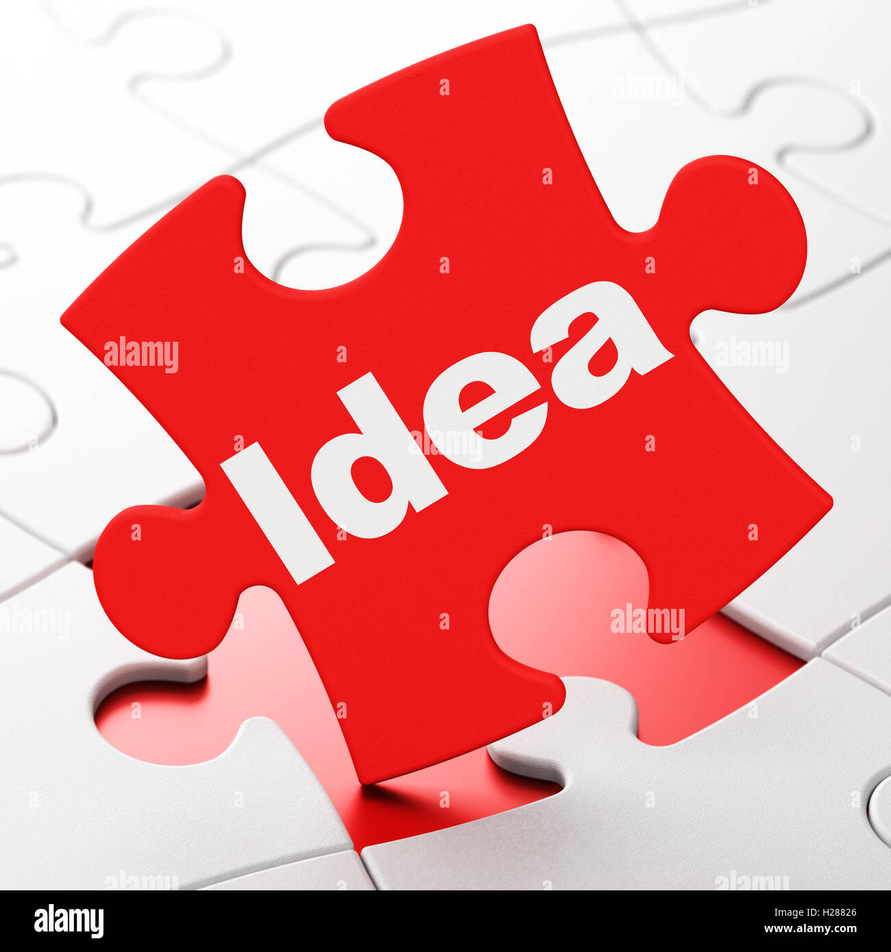 Advertising concept: Idea on puzzle background Stock Photo - Alamy