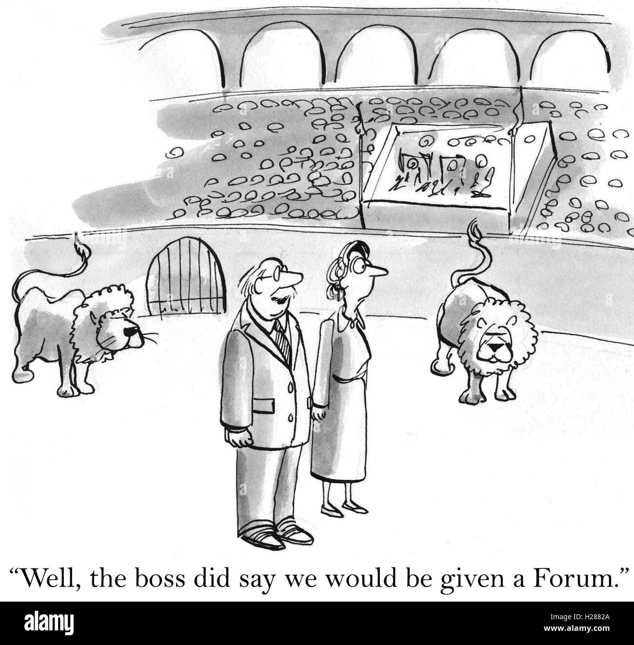 Talking boss Black and White Stock Photos & Images - Alamy