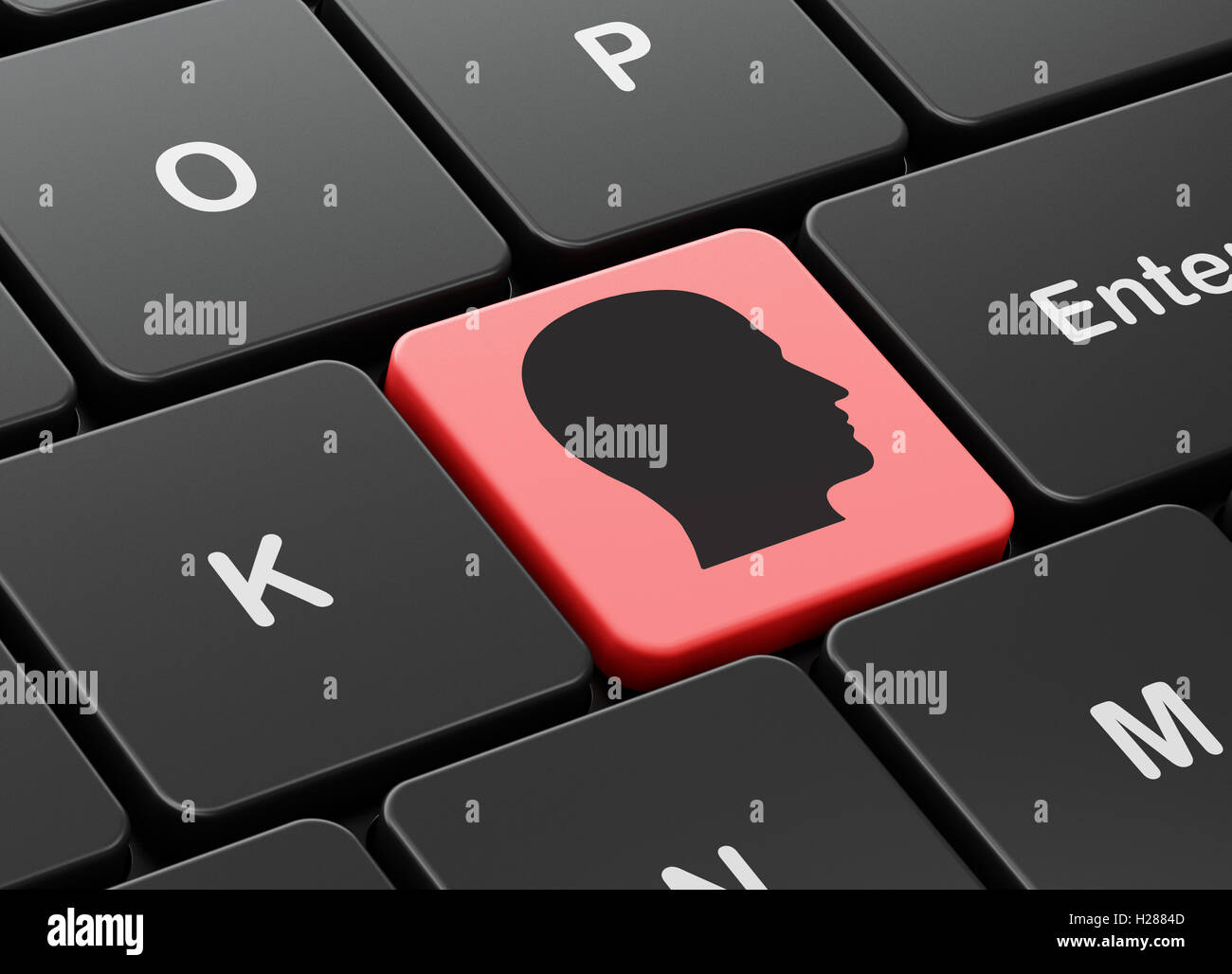 Data concept: Head on computer keyboard background Stock Photo - Alamy