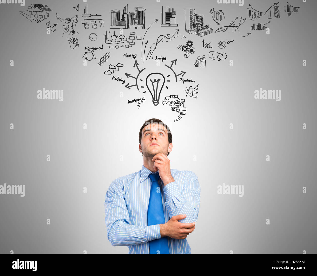 thinking business man Stock Photo - Alamy