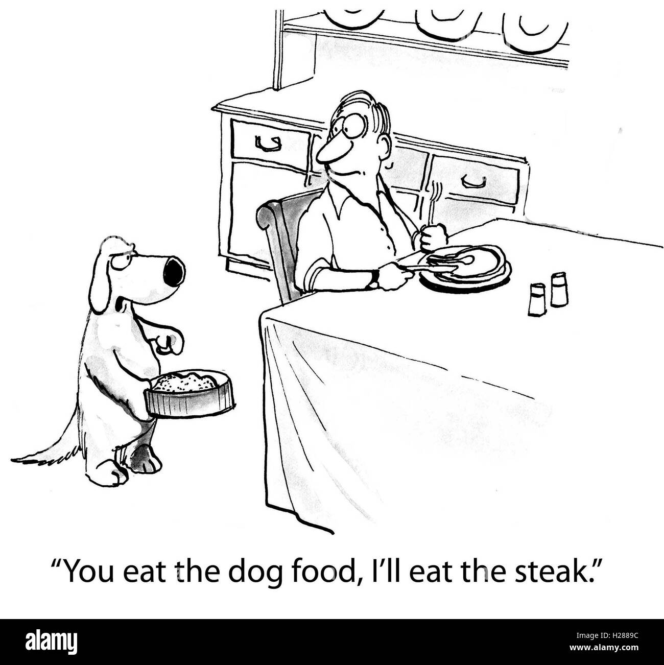 Dog Wants Human Food Stock Photo - Alamy