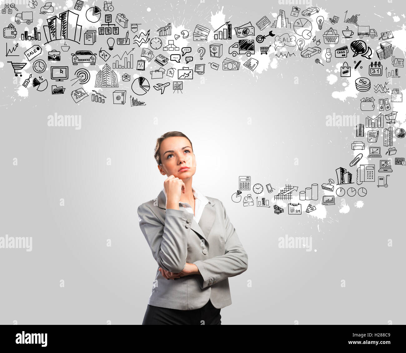 thinking business woman Stock Photo - Alamy