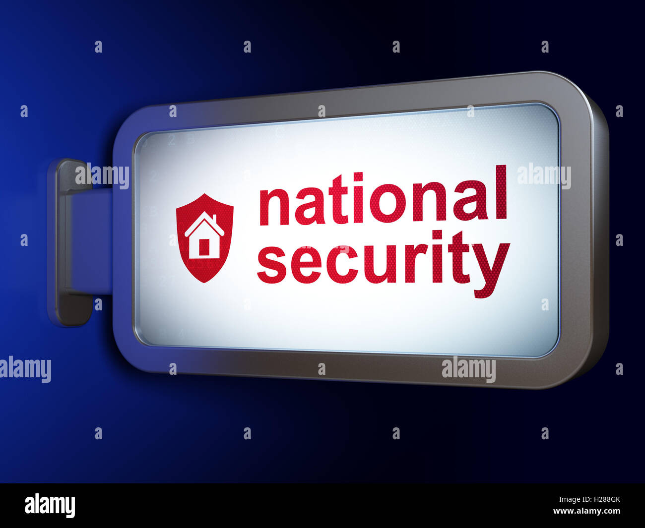 Privacy concept: National Security and Shield on billboard background ...